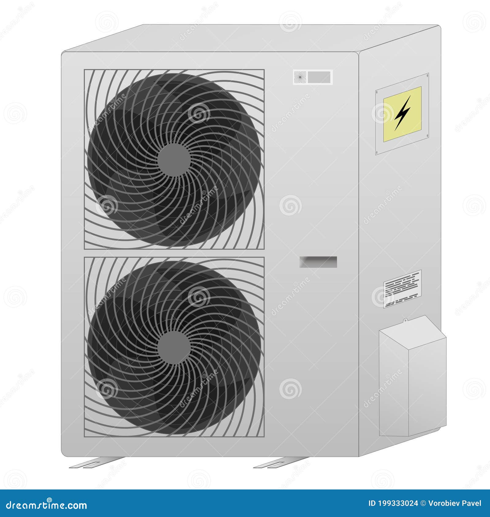 Outdoor Unit of the Air Conditioner Two-fan Stock Vector - Illustration ...