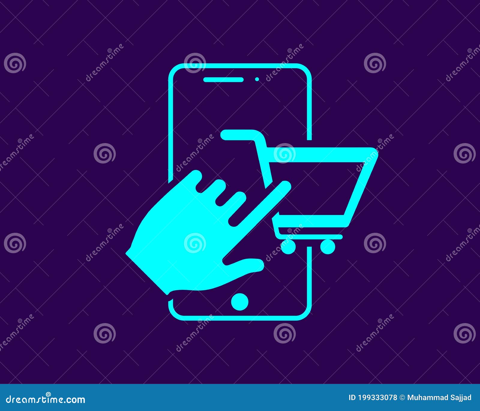 Vector Buy Shop Cart Purchase with Mobile Phone Checkout Icon - Trolly ...