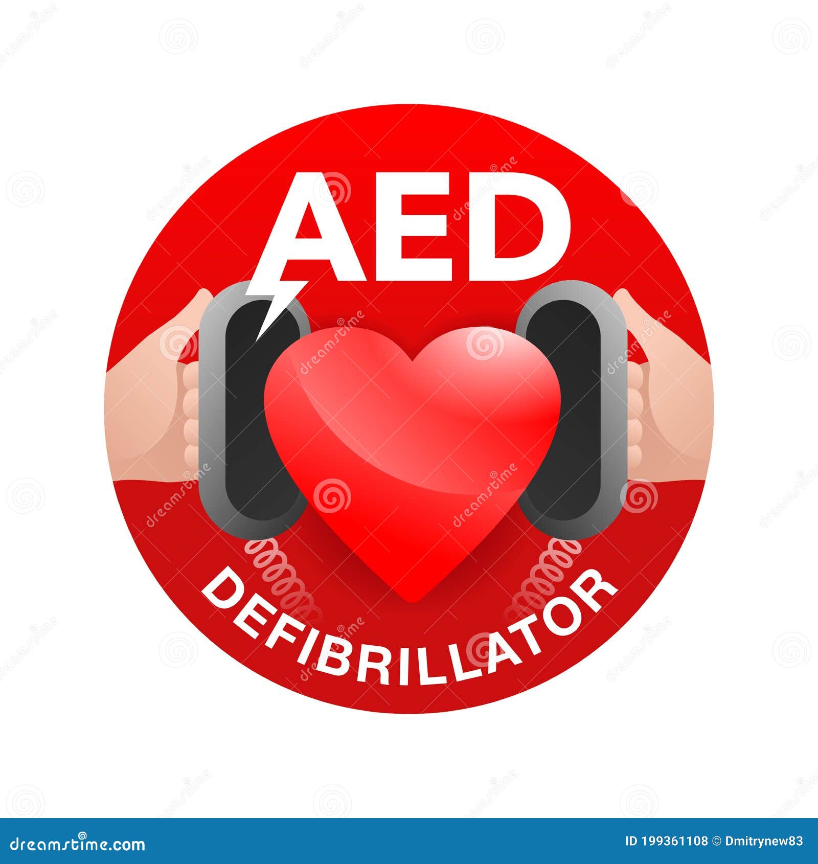 AED - Automated External Defibrillator Stock Vector - Illustration of ...