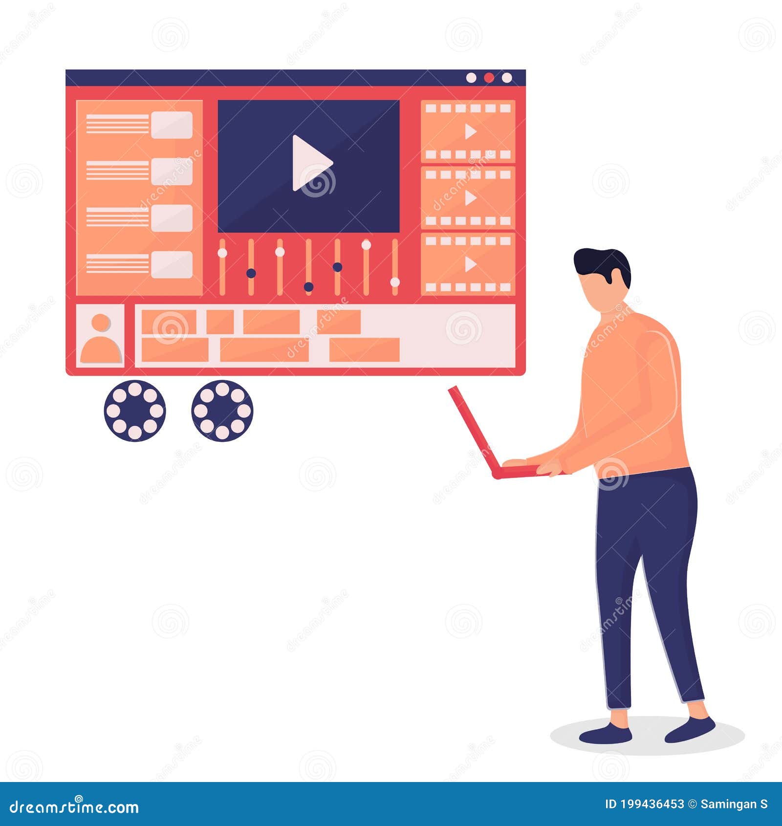 Illustration Vector Multimedia Content Production. Stock Vector ...