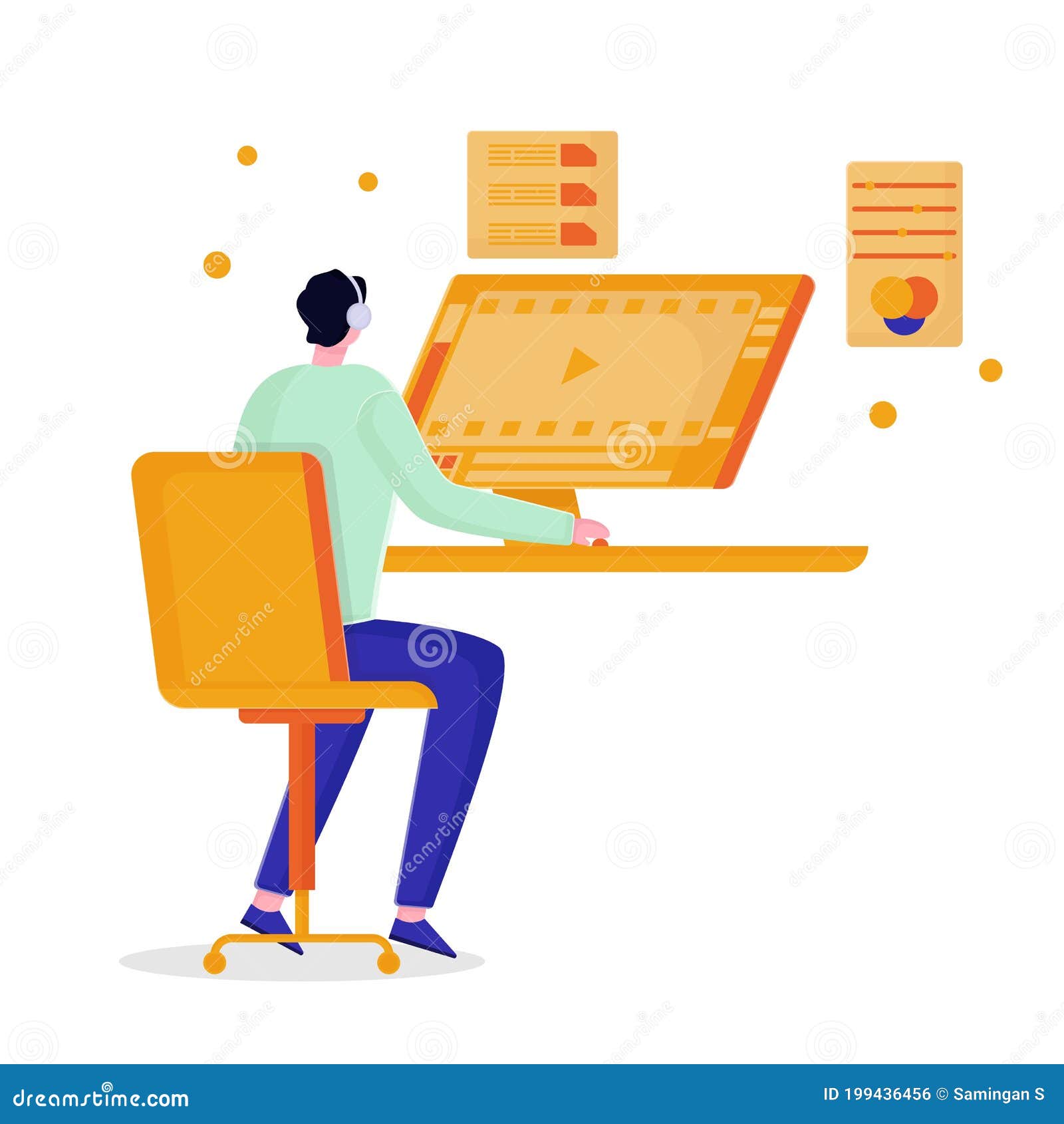 Illustration Vector Multimedia Content Production. Stock Vector ...