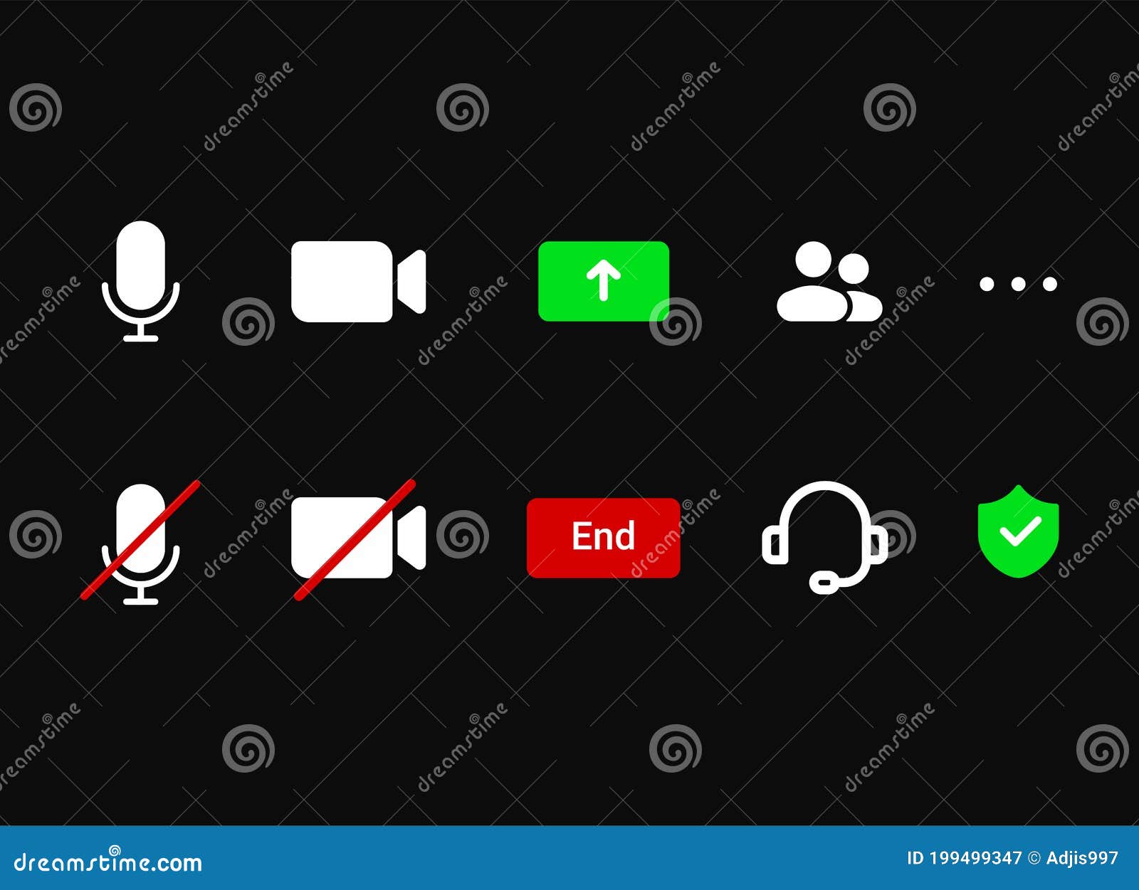 Collection of Video Conference App Icon Stock Vector - Illustration of ...