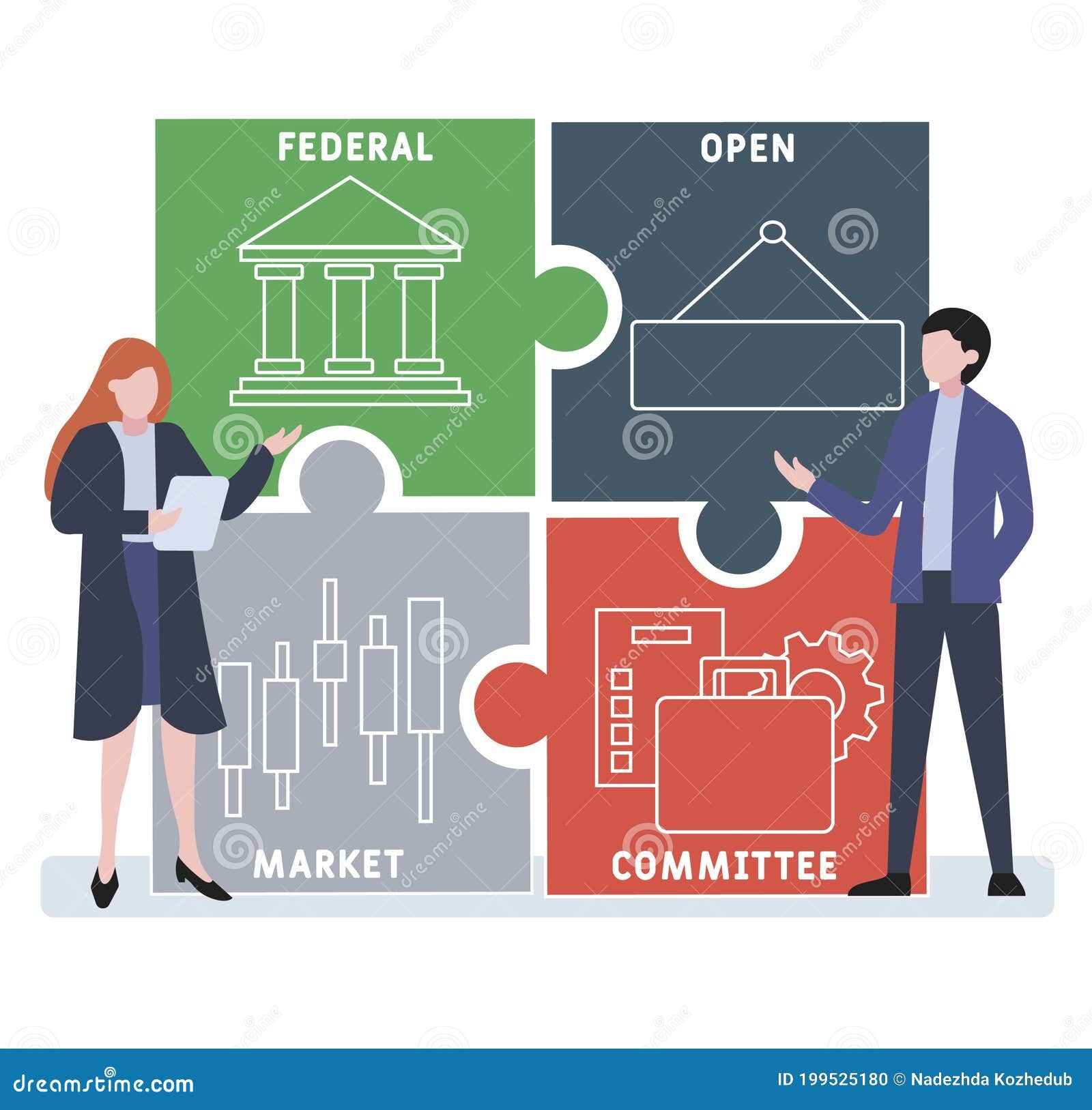 Flat Design with People. Fomc - Federal Open Market Committee Acronym ...