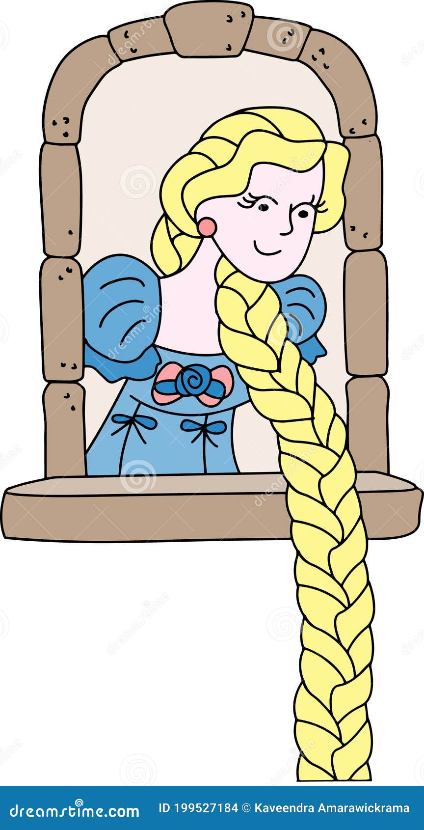 Princess Rapunzel Illustration on White Stock Vector - Illustration of ...