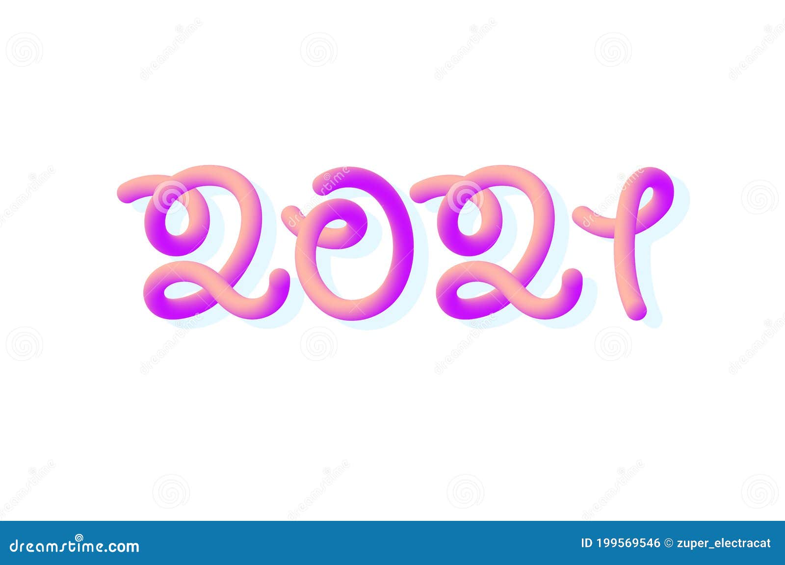 2021 Lettering - 3d Gradient Tube. Trendy Colored Sign with Shadows ...