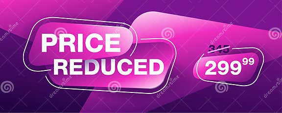 Price Reduced Banner on Bright Purple Background Stock Vector ...