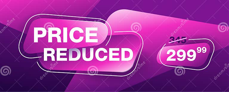 Price Reduced Banner on Bright Purple Background Stock Vector ...
