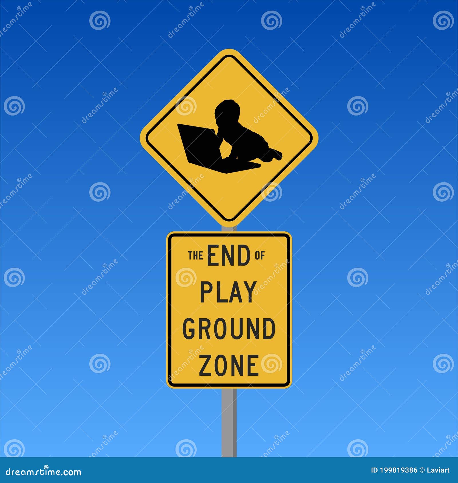 The end of playground zone stock vector. Illustration of affects ...