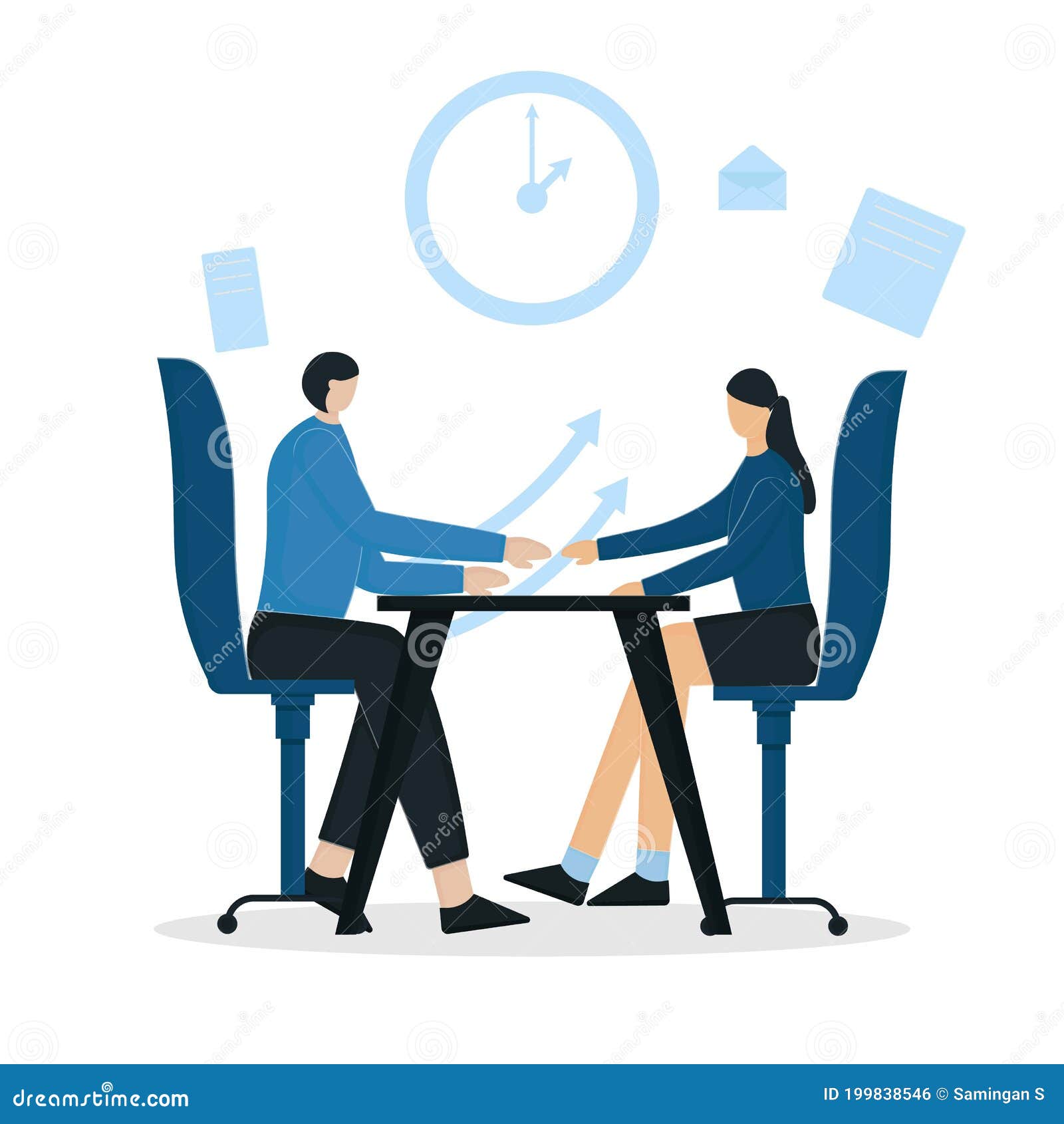 Illustration Vector Business Partnership Agreement Concept Stock Vector ...