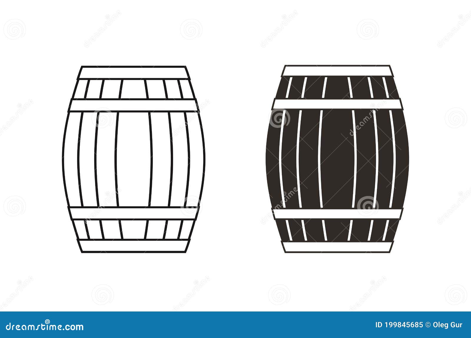 Barrel Outline. Isolated Barrel on White Background Stock Vector ...