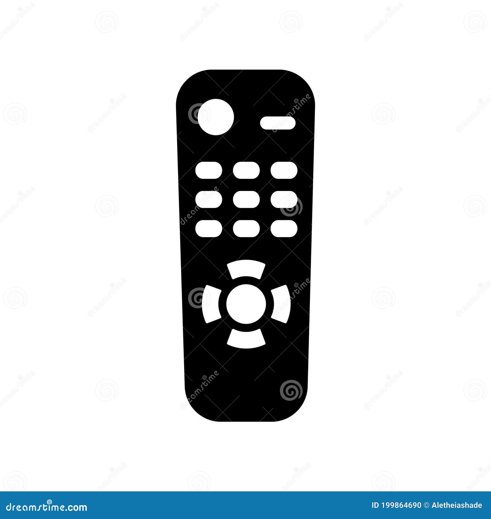 Simple TV Remote Control Vector Art Icon Silhouette Illustration Design ...