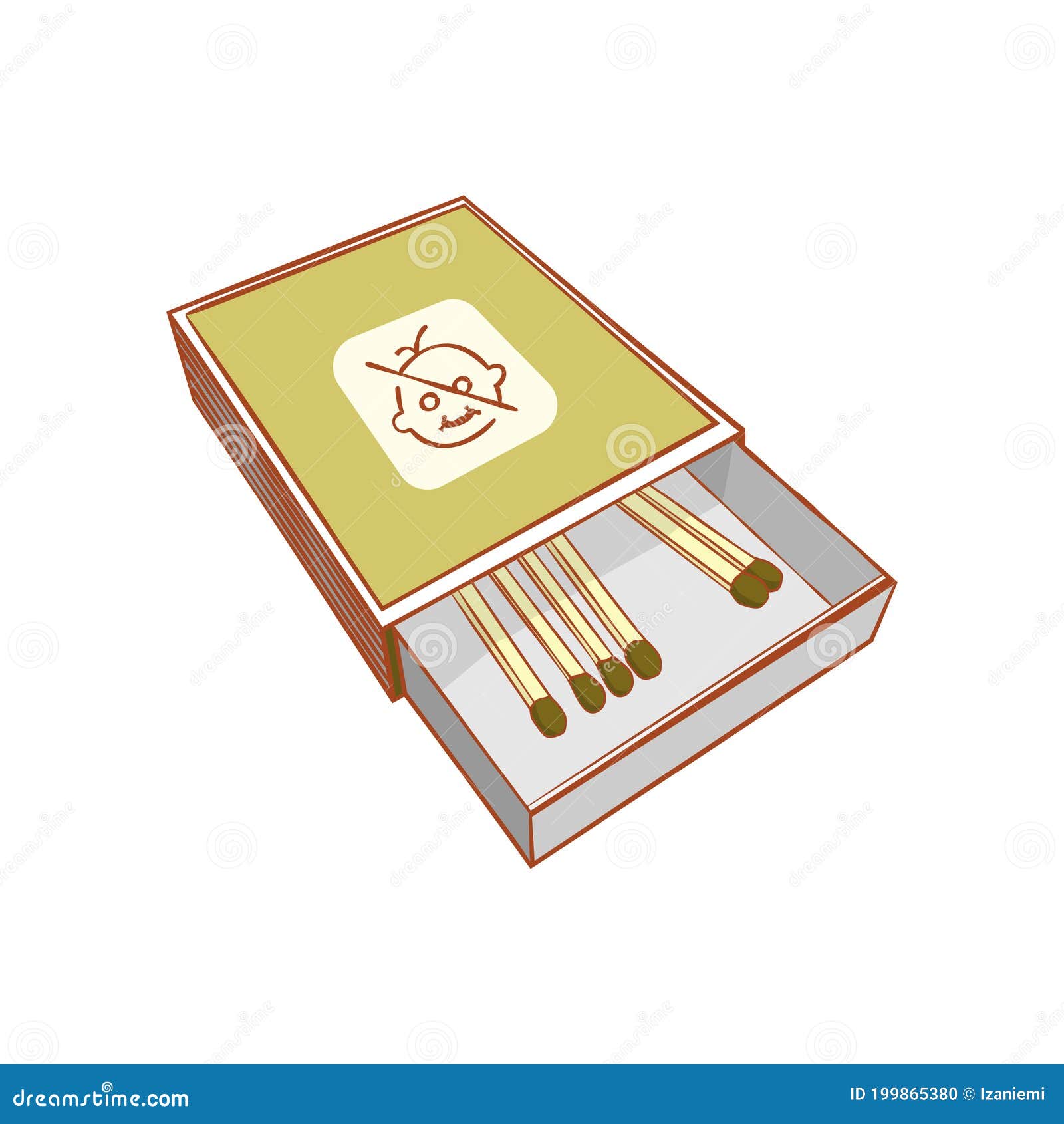 Matchbox with Matchsticks - Vector Illustration Stock Vector ...