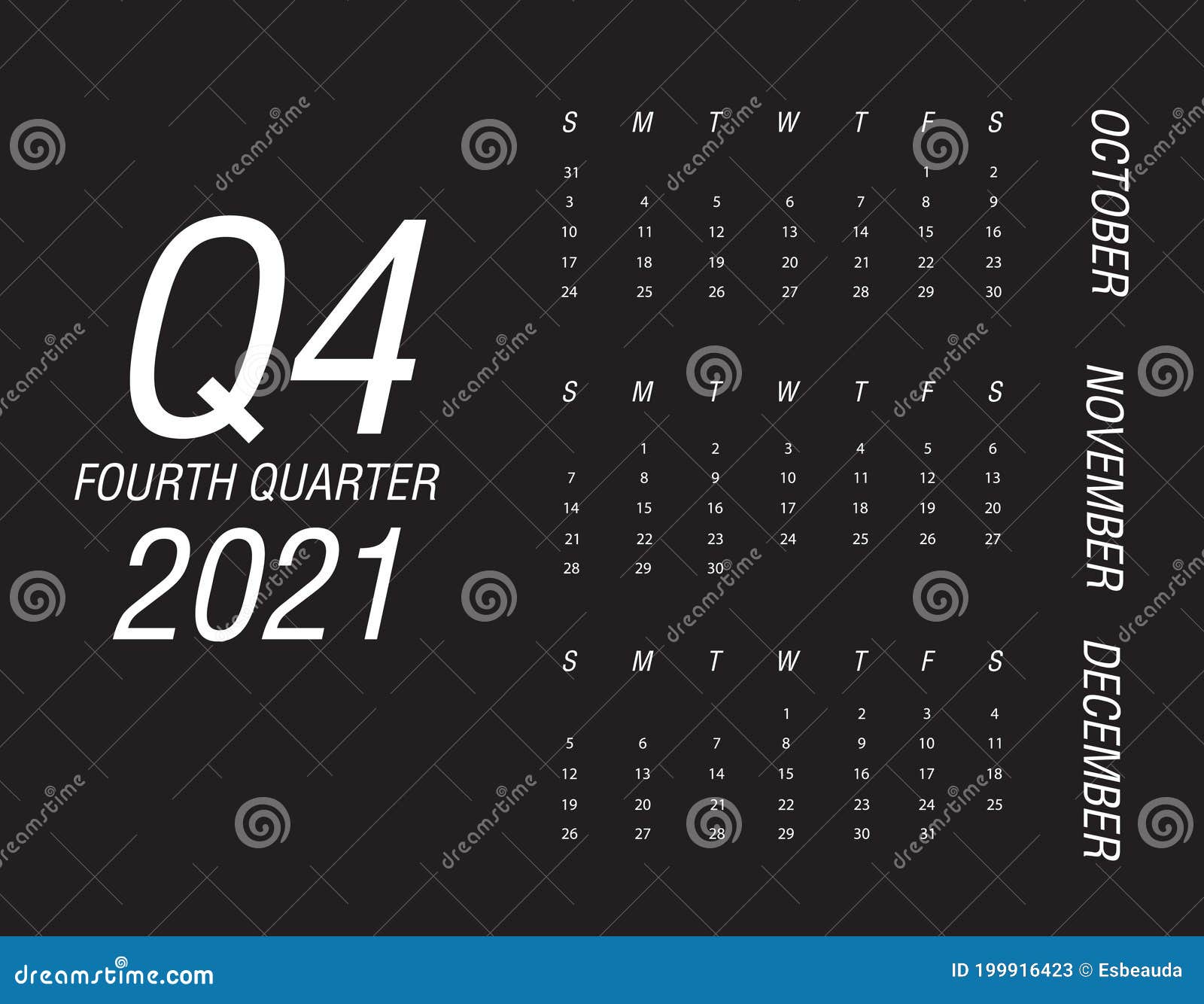 Fourth Quarter of Calendar 2021 Stock Vector - Illustration of fourth ...