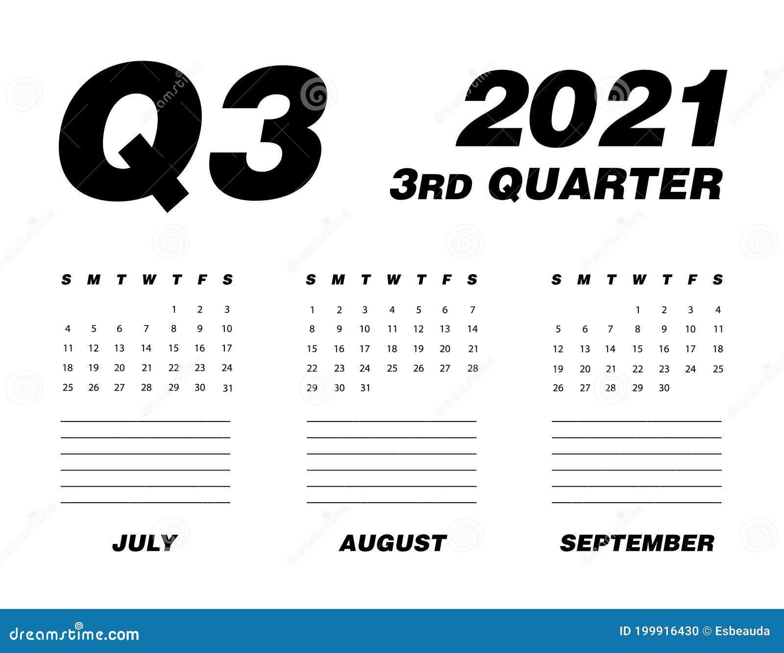 Third Quarter of Calendar 2021 Stock Vector - Illustration of simple ...