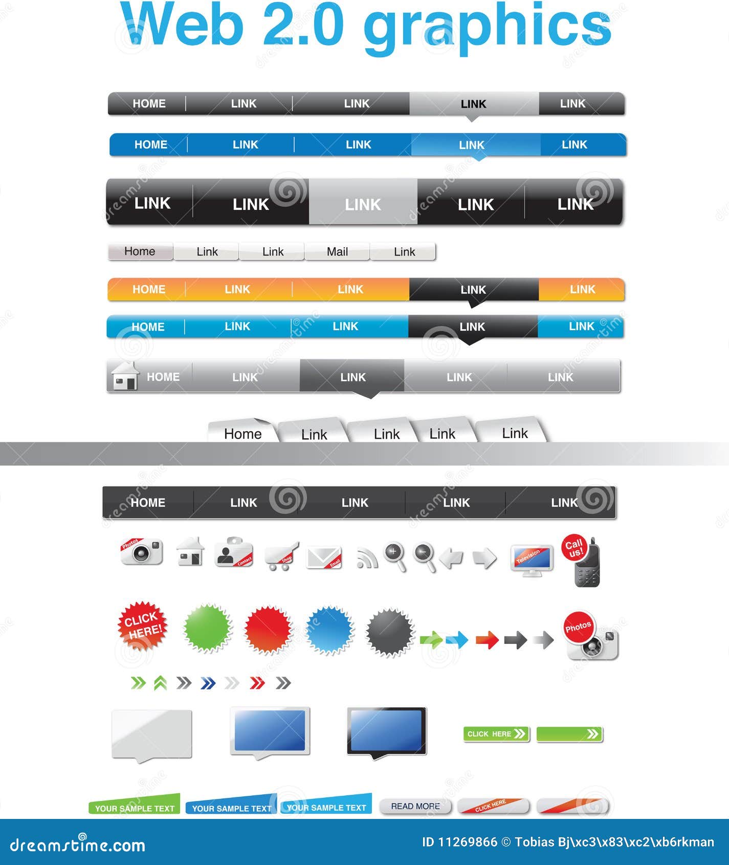 Web 2.0 graphics stock illustration. Illustration of editable - 11269866