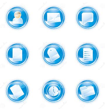 Web 2.0 icons, blue set stock vector. Illustration of clock - 2921585