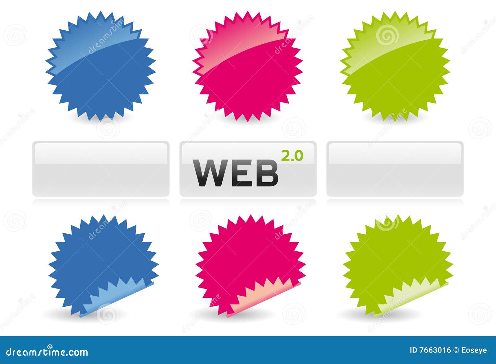 Web 2.0 Stickers and Buttons Stock Vector - Illustration of isolated ...