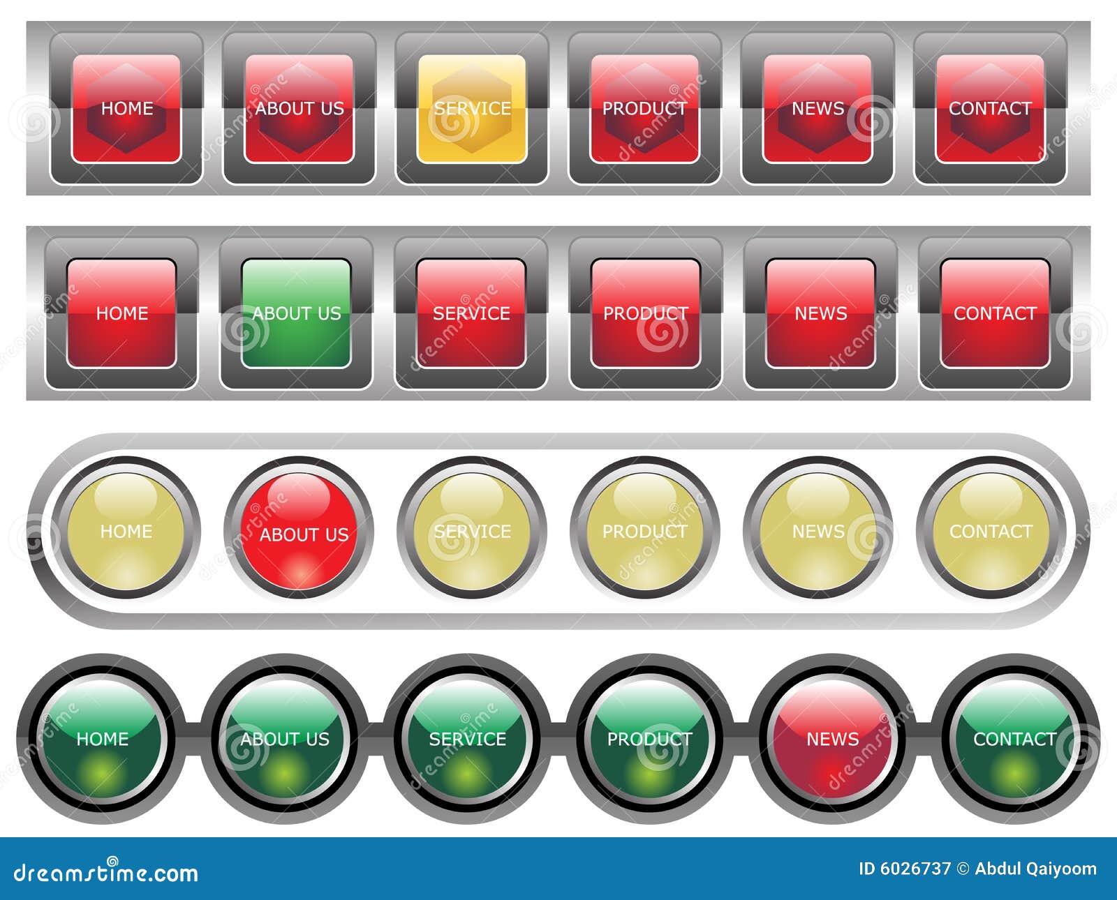 Web 2.0 Style Menu Button Series Stock Vector - Illustration of contact ...