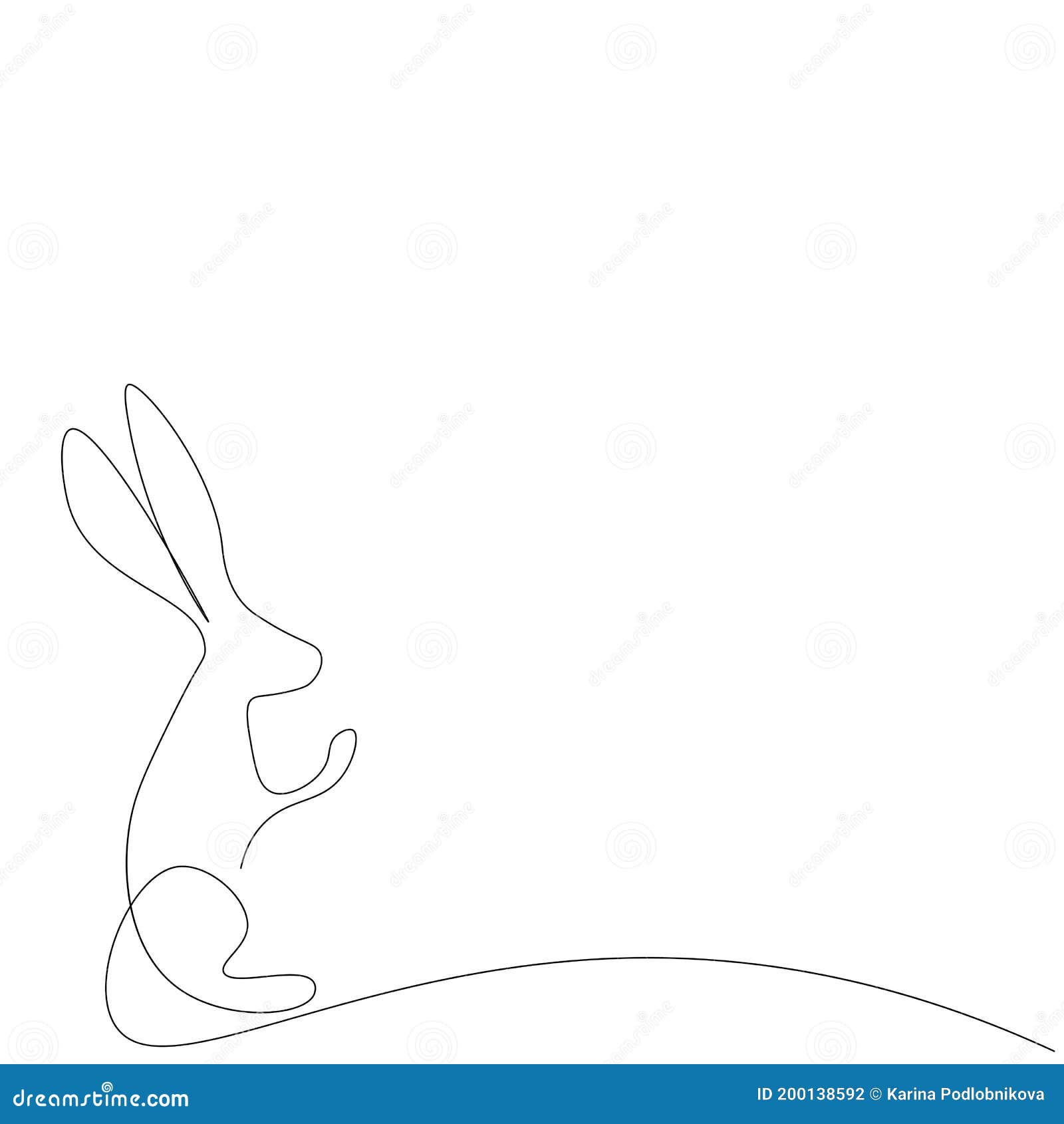 Easter Bunny Animal Line Drawing. Vector Stock Vector - Illustration of ...