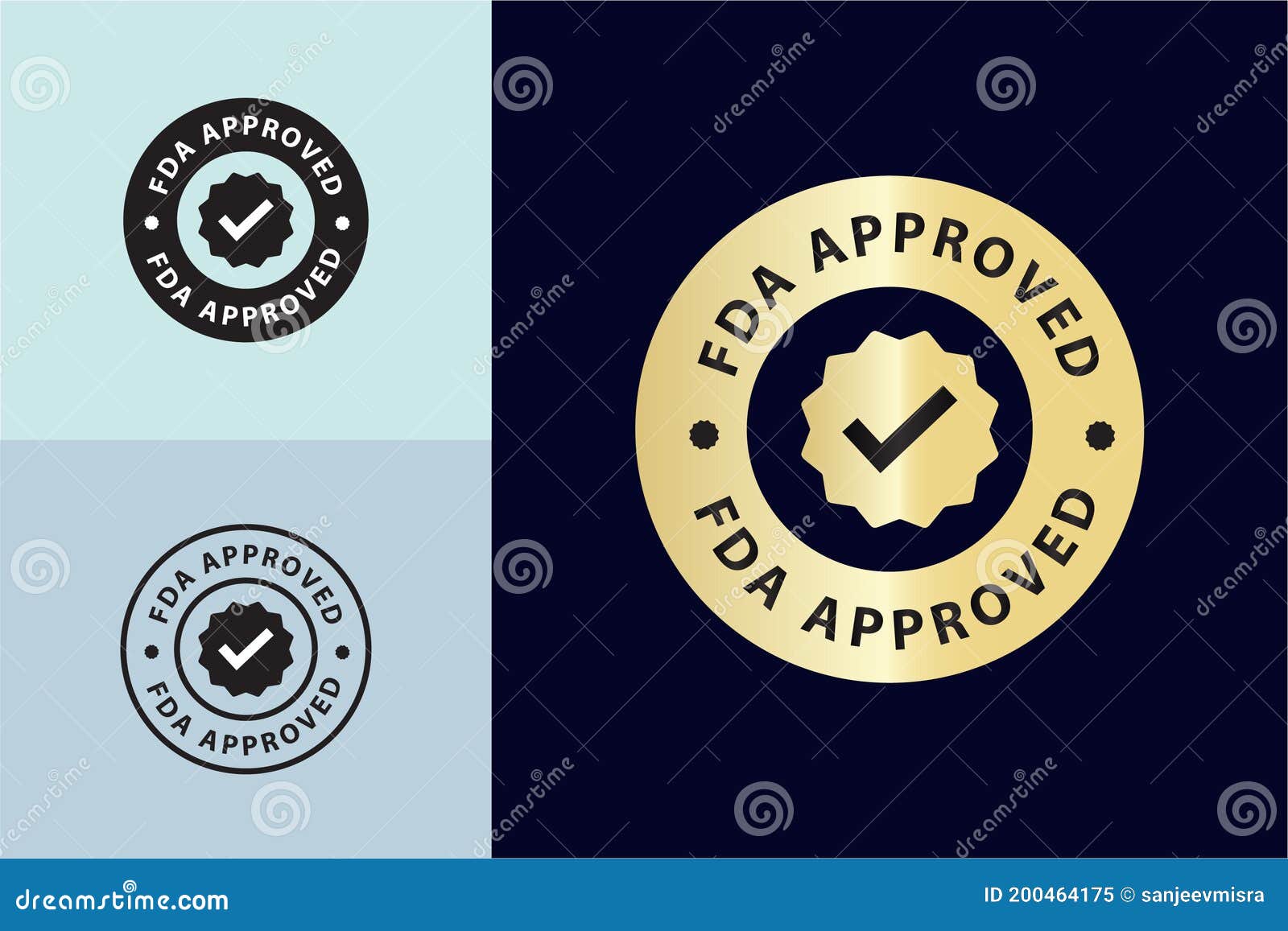 FDA Approved Icon Elegant Golden Color Vector Illustration Stock Vector ...
