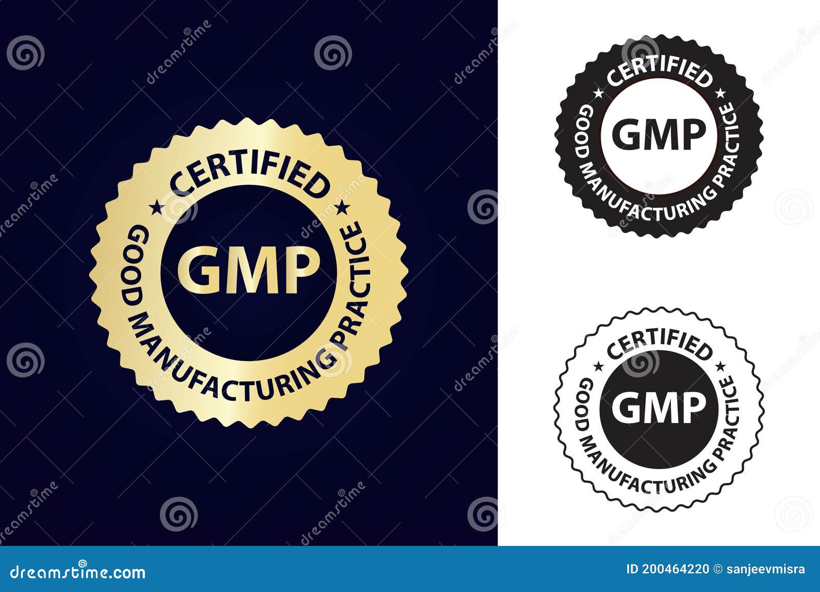 Good Manufacturing Practice Certified Vector Illustration Stock ...