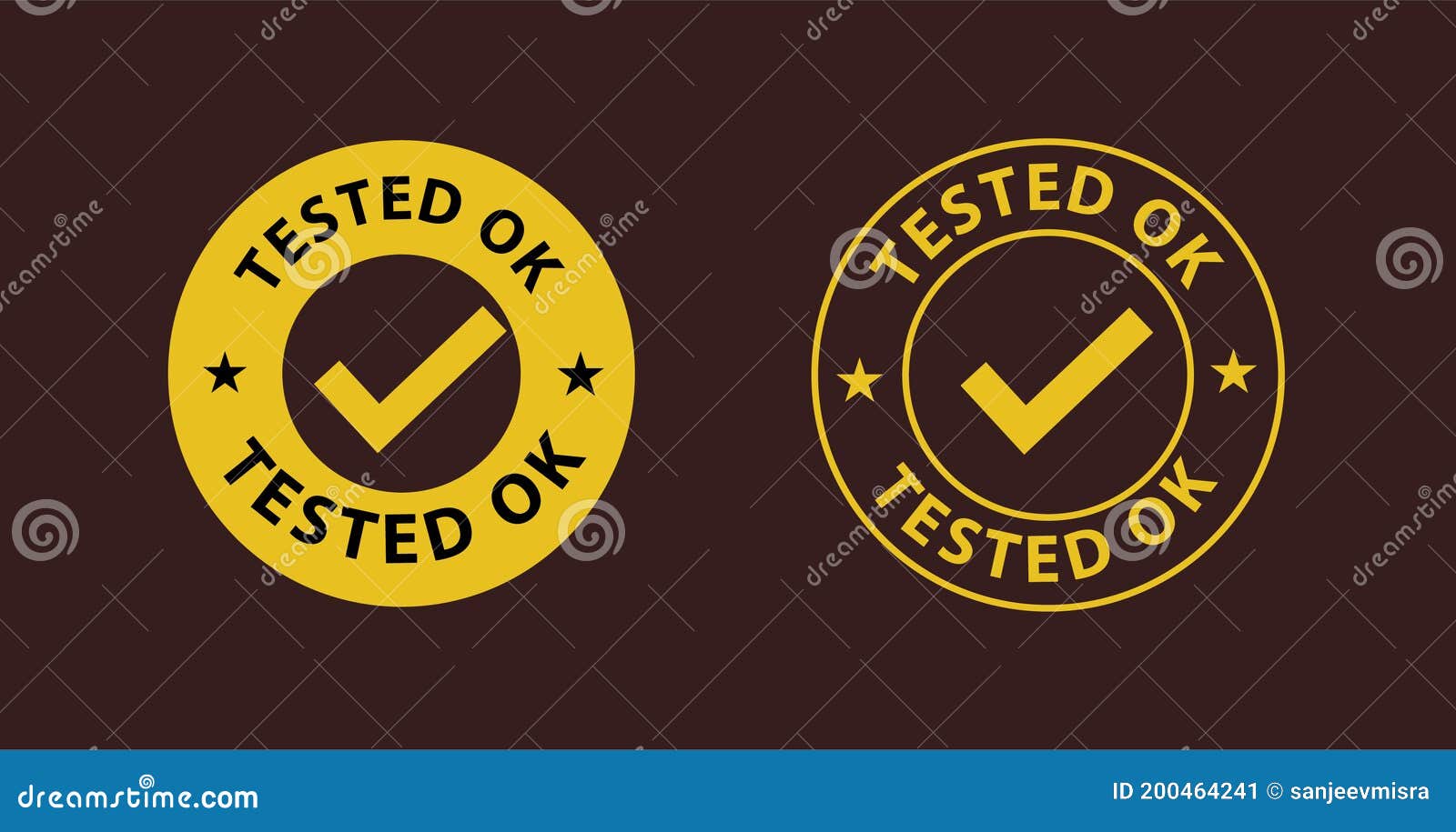 Tested Ok Vector Illustration with Tick Mark Stock Vector ...