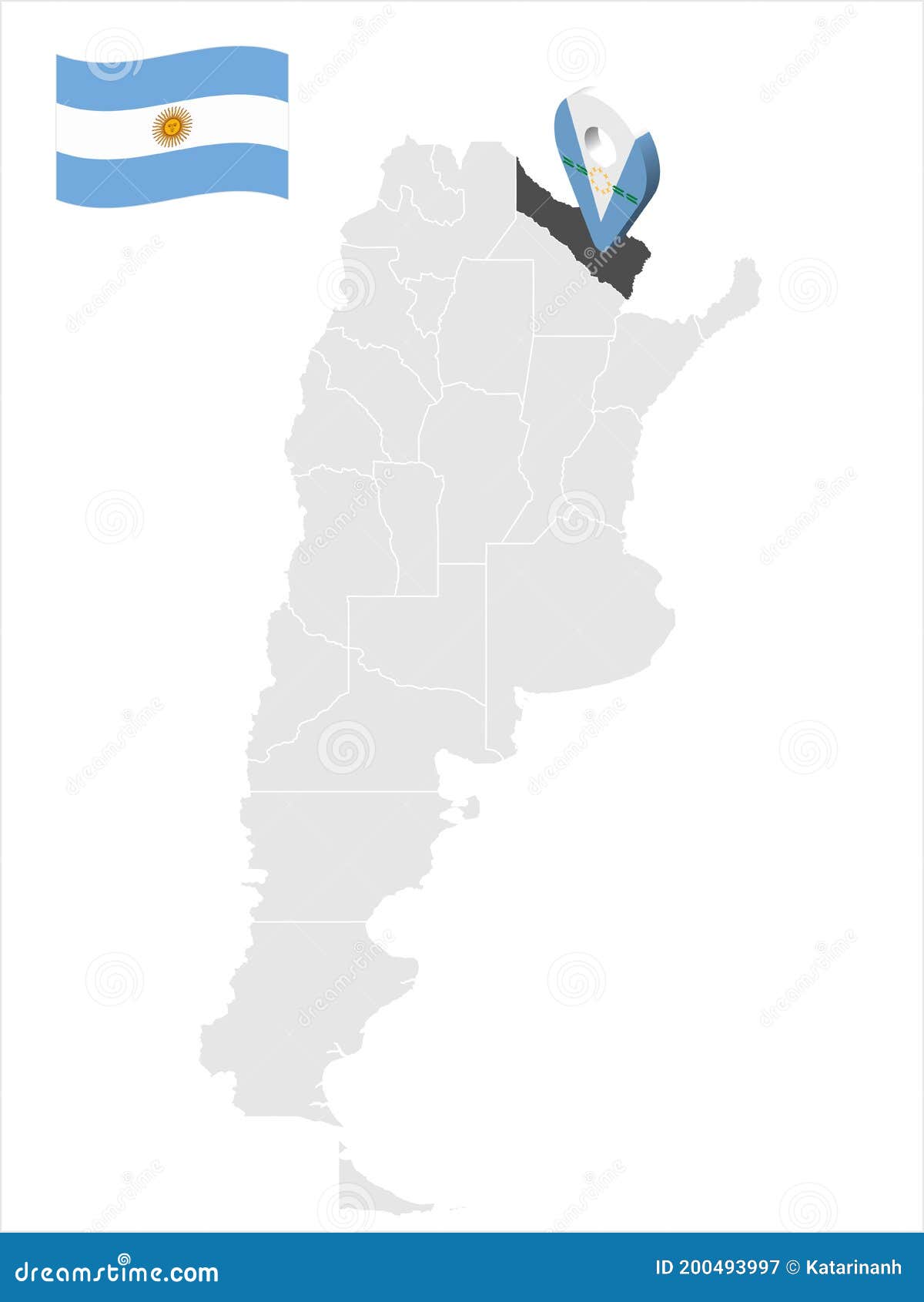 Location of Formosa Province on Map Argentina. 3d Location Sign Similar ...