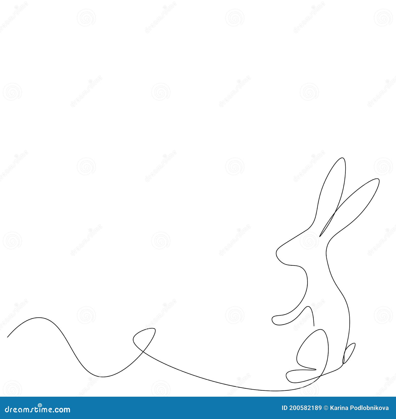 Easter Bunny One Line Drawing Illustration Stock Illustration ...