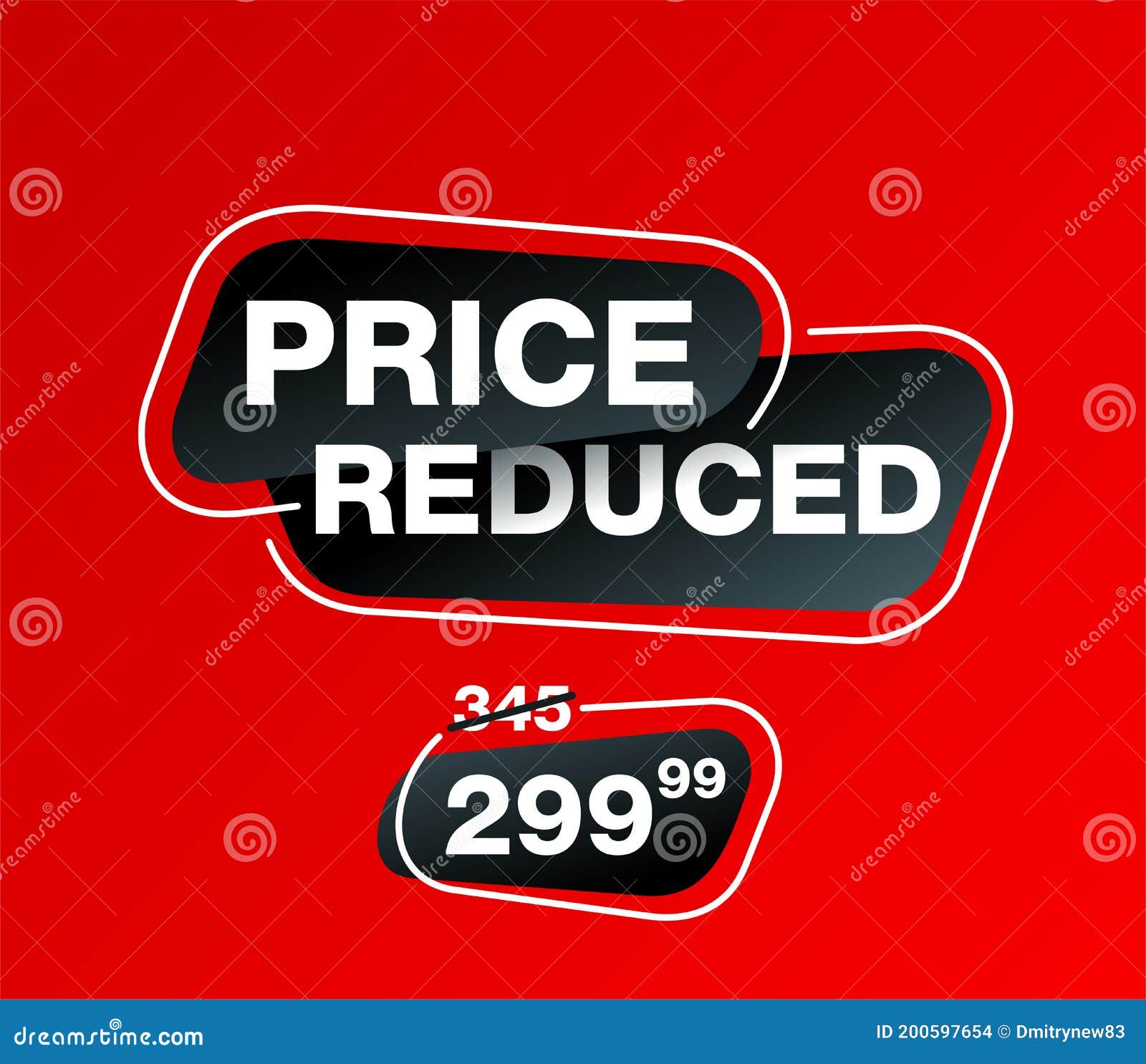 Price Reduced Red Banner - Decorated Mesage Stock Vector - Illustration ...