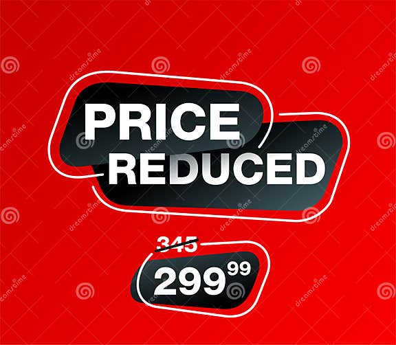 Price Reduced Red Banner - Decorated Mesage Stock Vector - Illustration ...