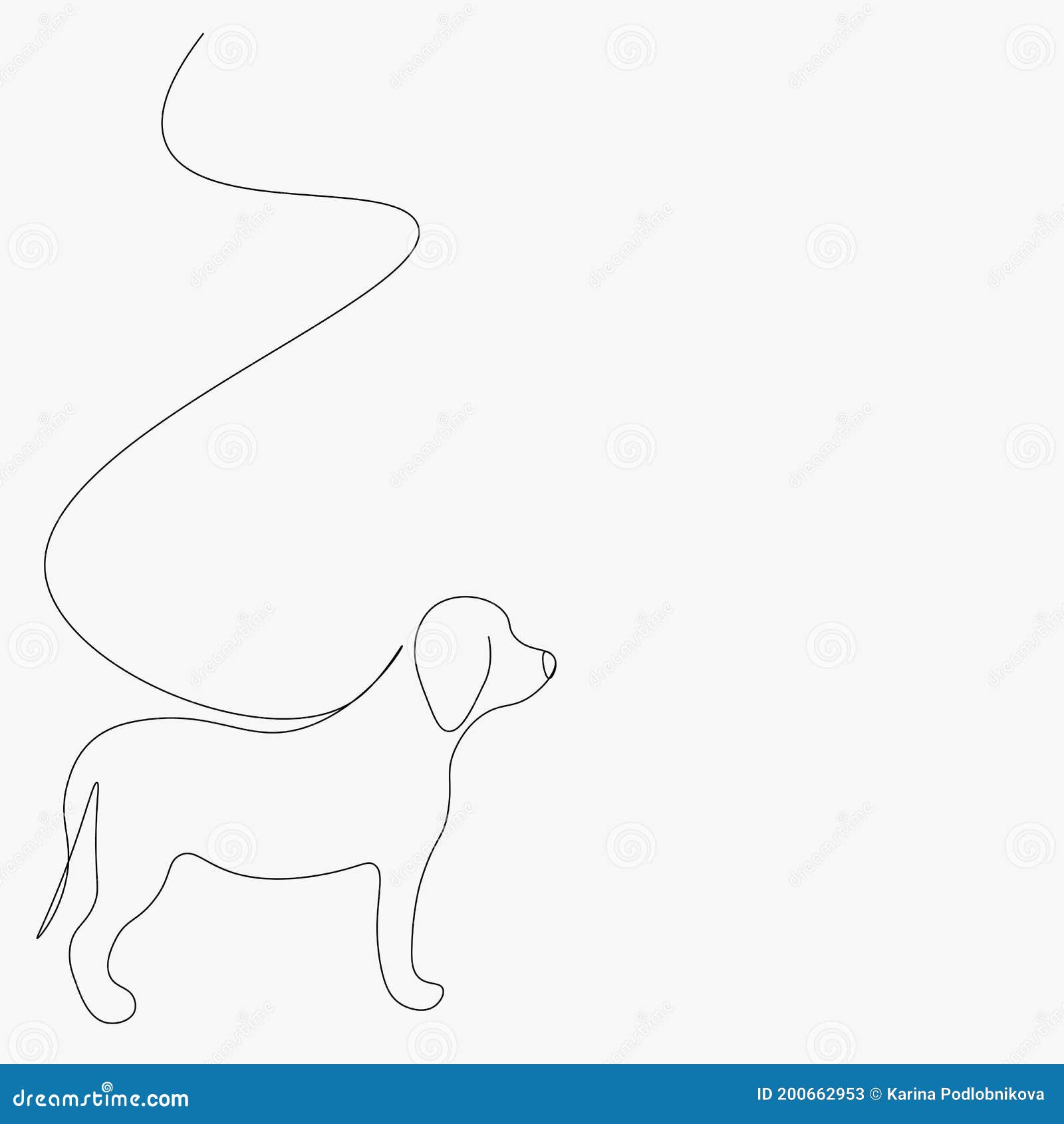 Puppy Dog Line Drawing. Vector Illustration Stock Vector - Illustration ...
