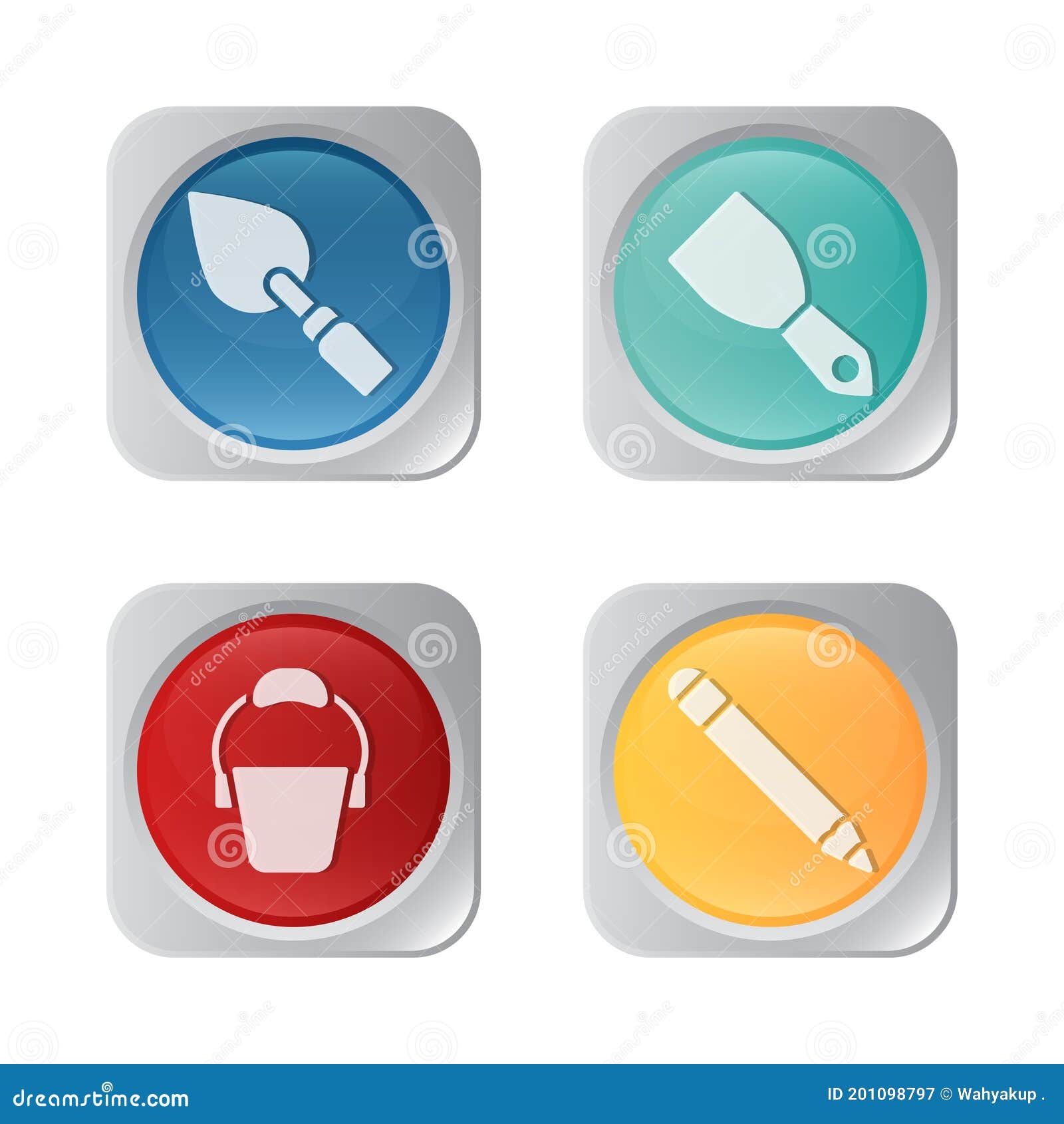 A Cement Spoon Serves To Stir The Cement-sand Mixture In The Bucket ...