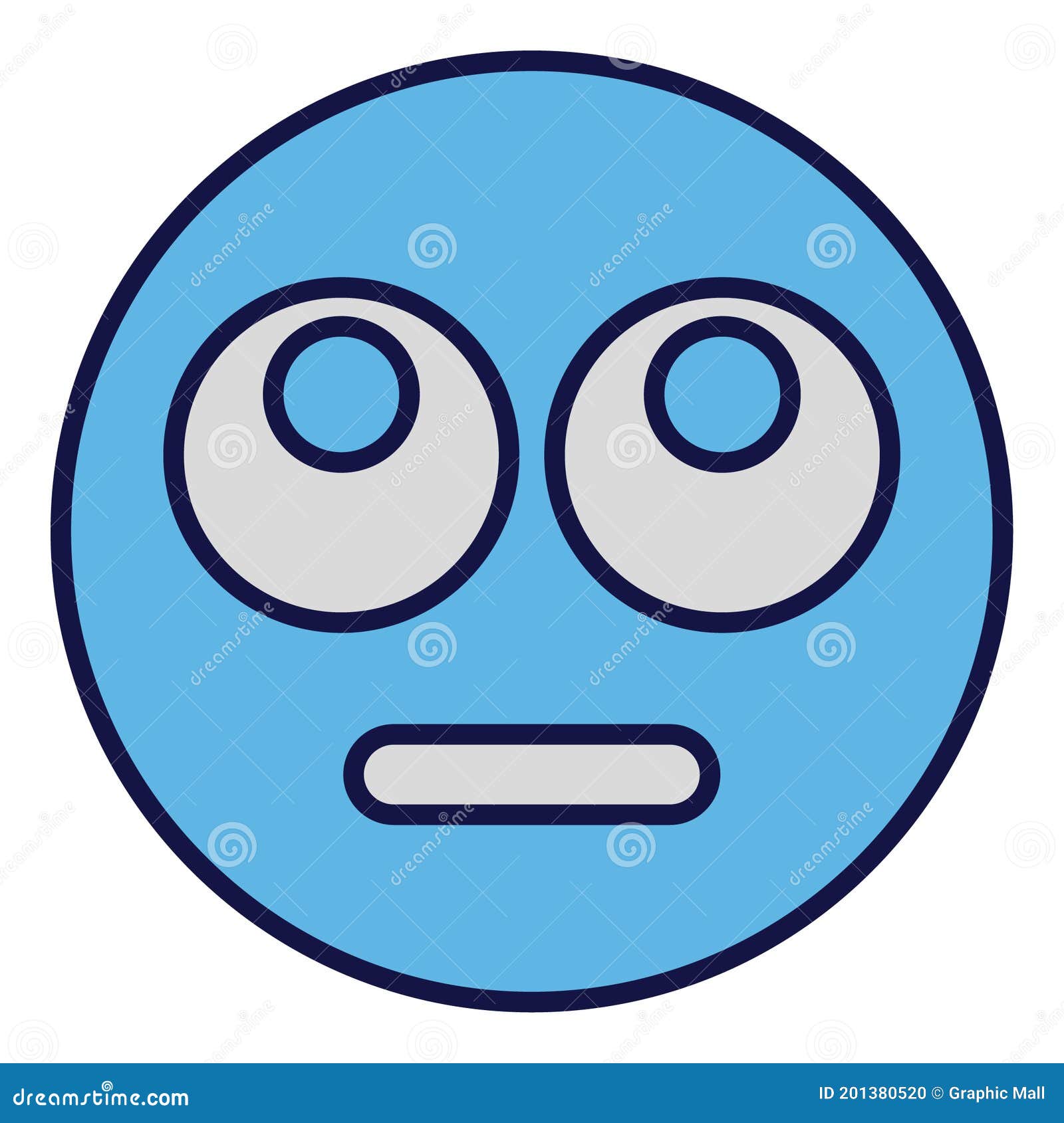 Filled Color Outline Icon for Emoji Face. Stock Vector - Illustration ...