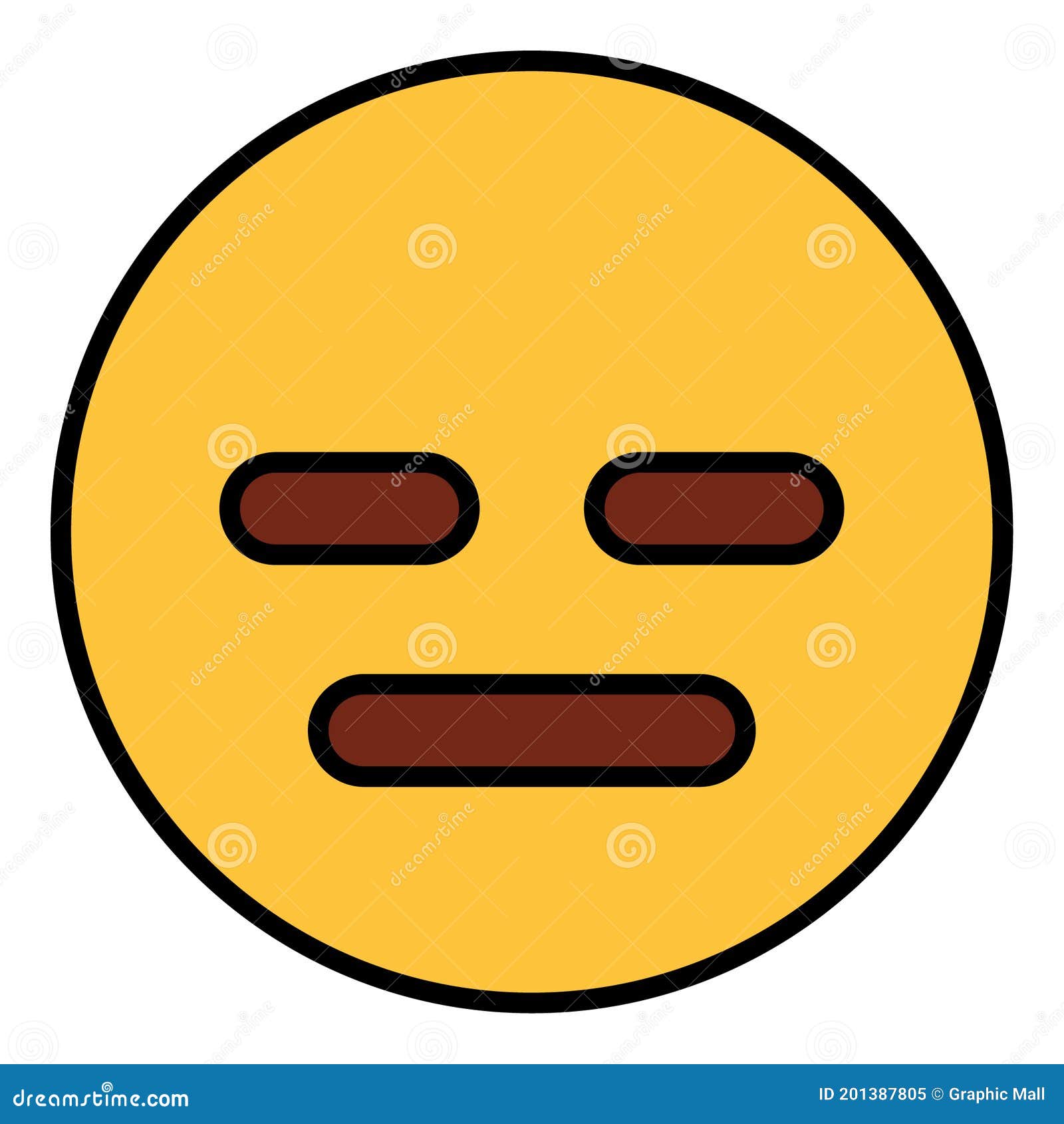 Filled Color Outline Icon for Emoji Face. Stock Vector - Illustration ...