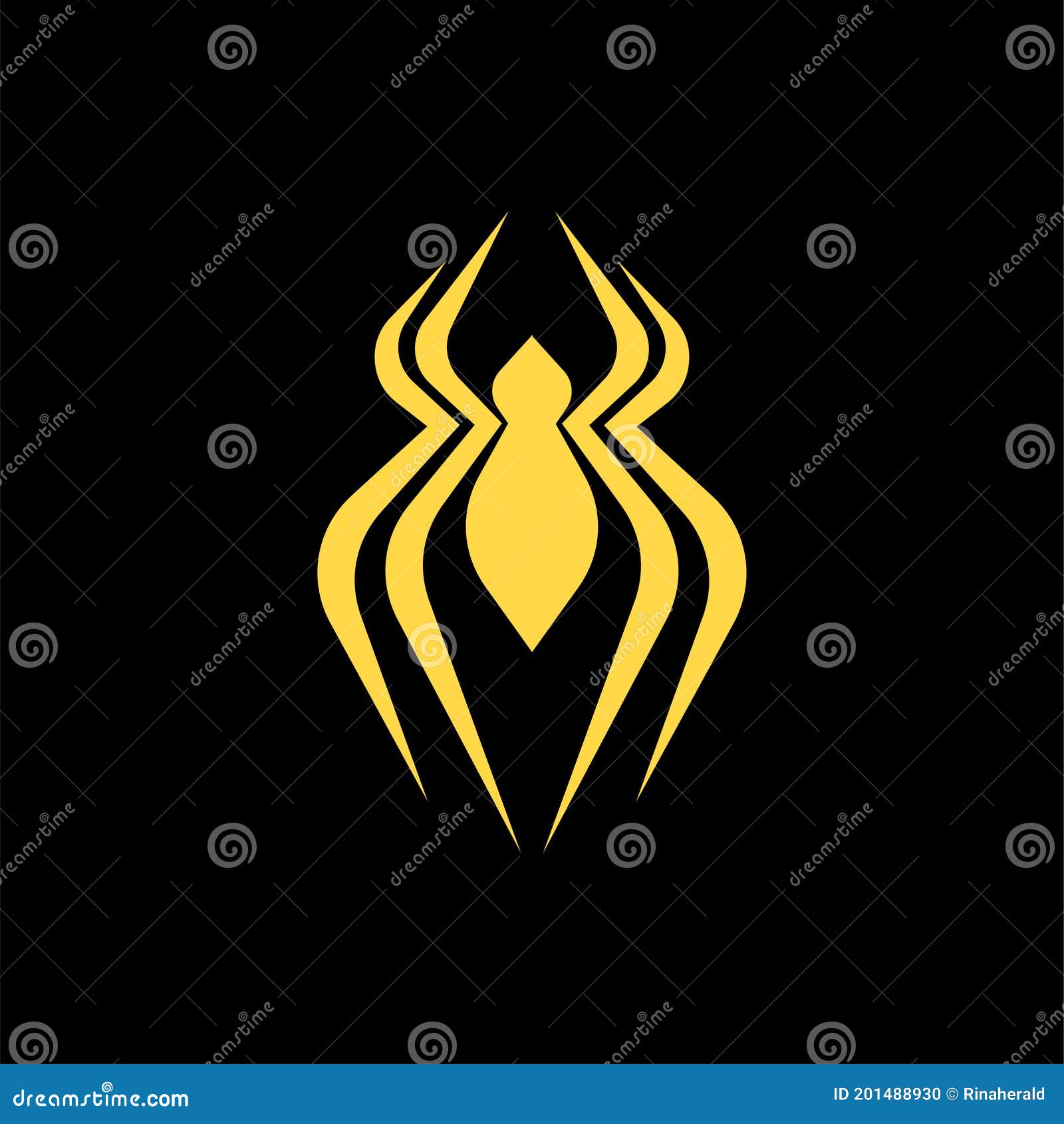 Abstract Gold Spider with Vector Icon Design Stock Vector ...