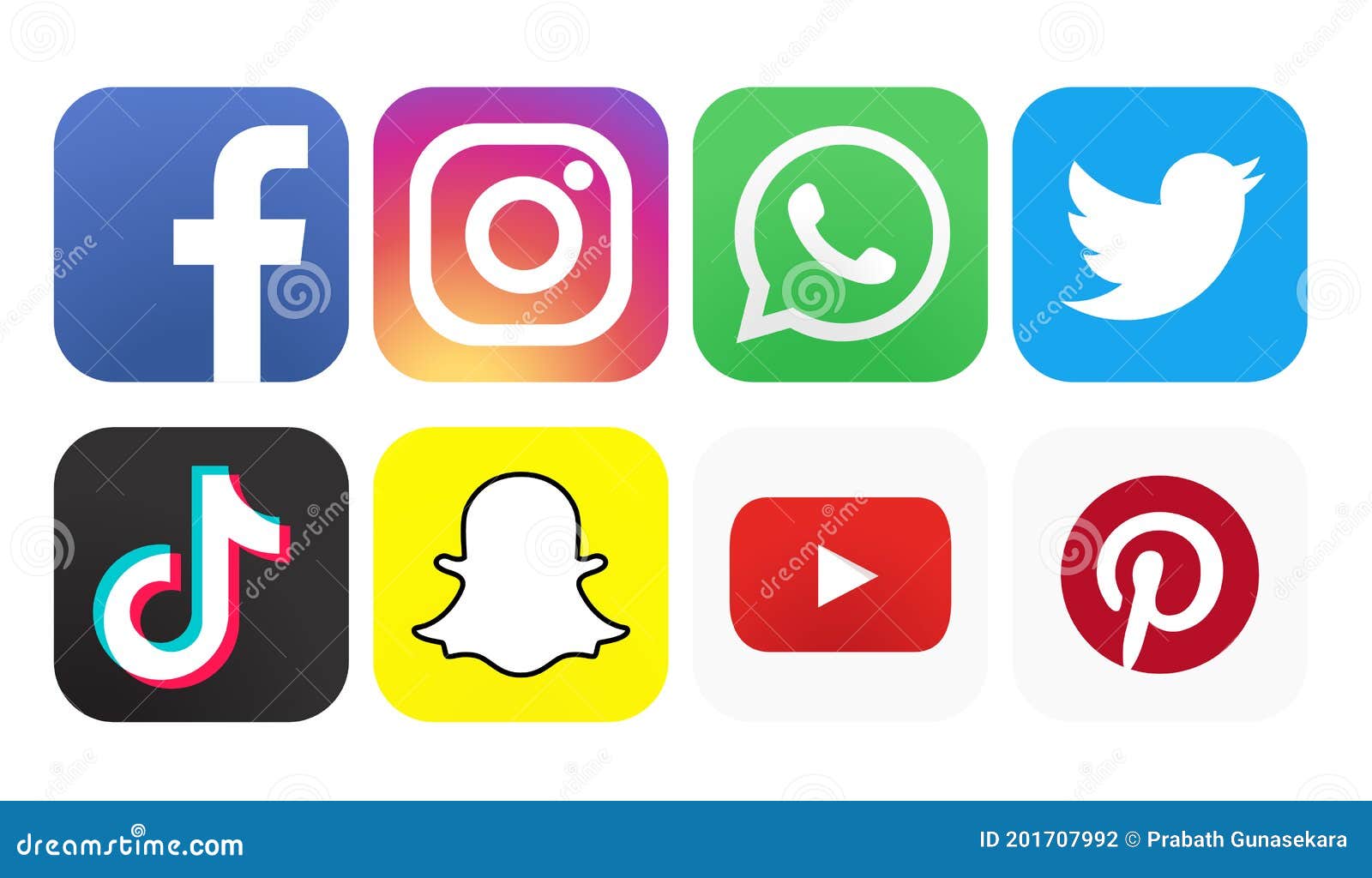 Collection of Social Media Icons and Logos Editorial Photography ...