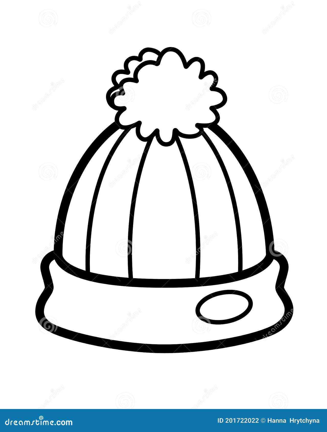 Winter Hat Linear Vector Illustration for Pictogram or Logo. Knitted ...