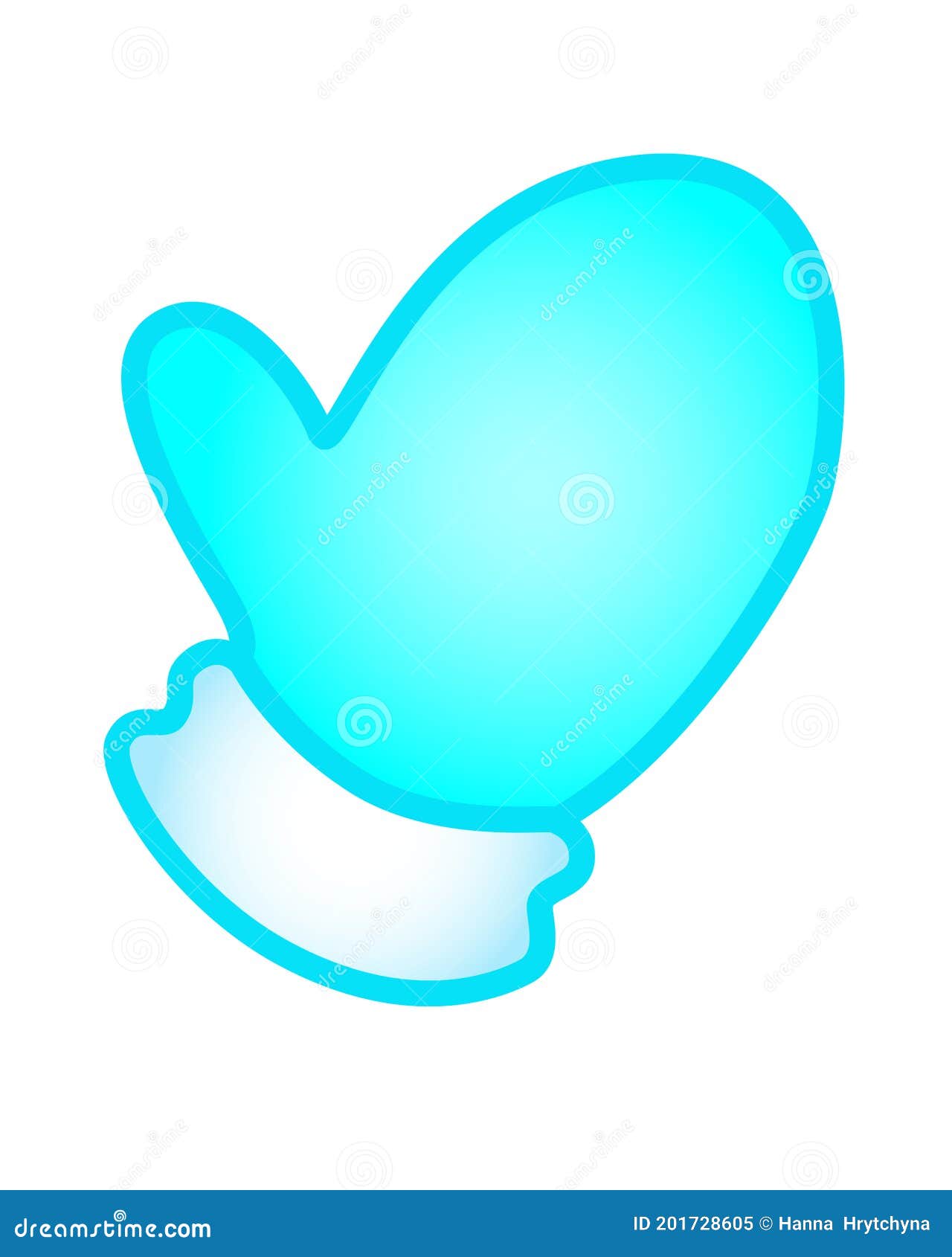 Mitten. Blue and White Warm Winter Mitten - Vector Full Color Picture ...
