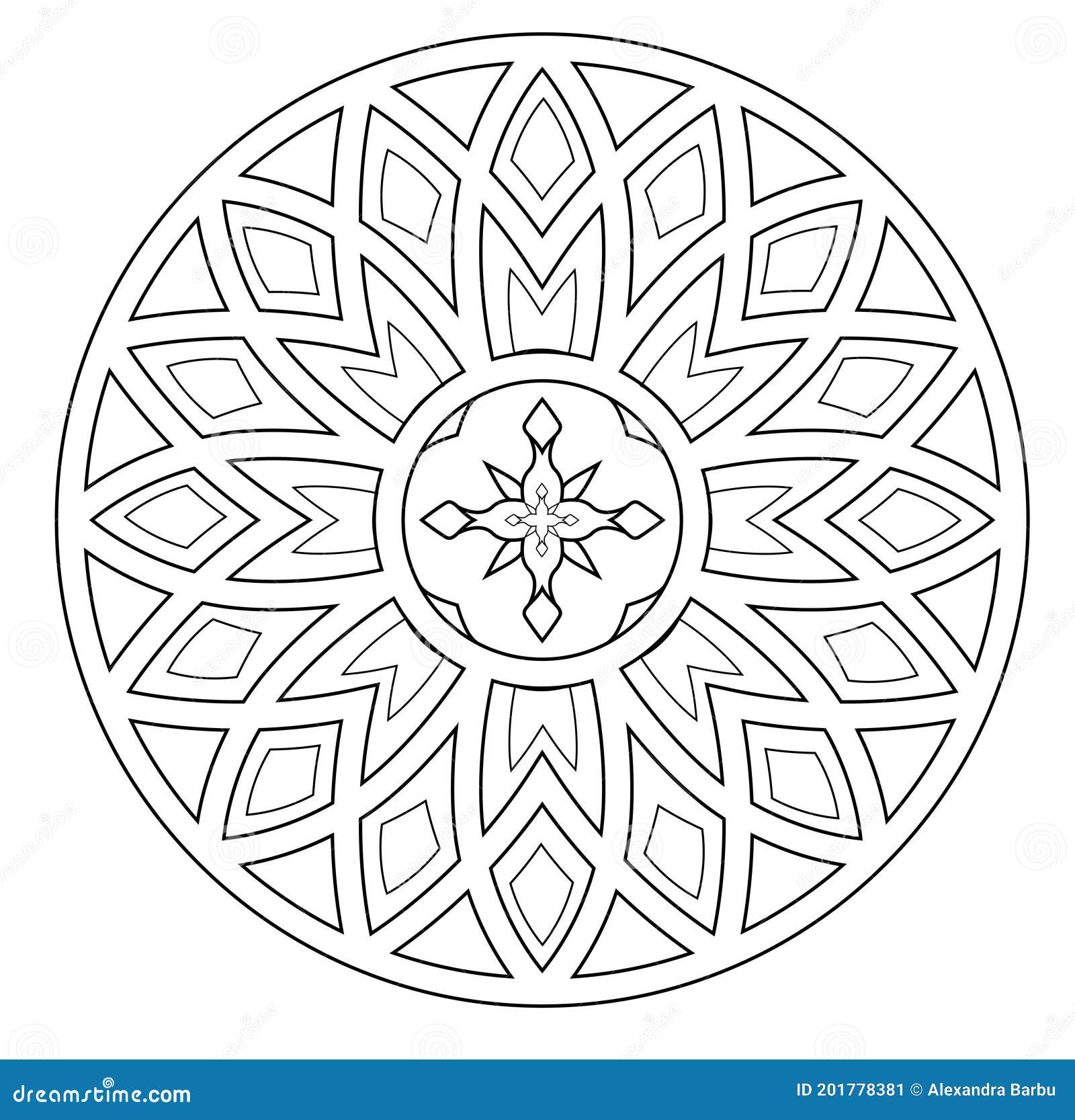Mandala, Sacred, Spiritual, Adult Anti Stress Coloring Page Stock ...