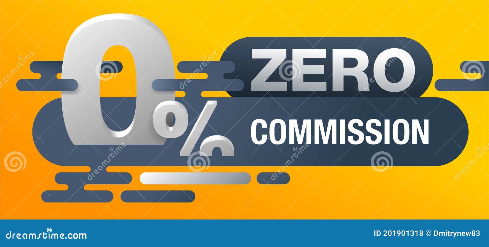 Zero Commission Yellow Banner Template Stock Vector - Illustration of ...
