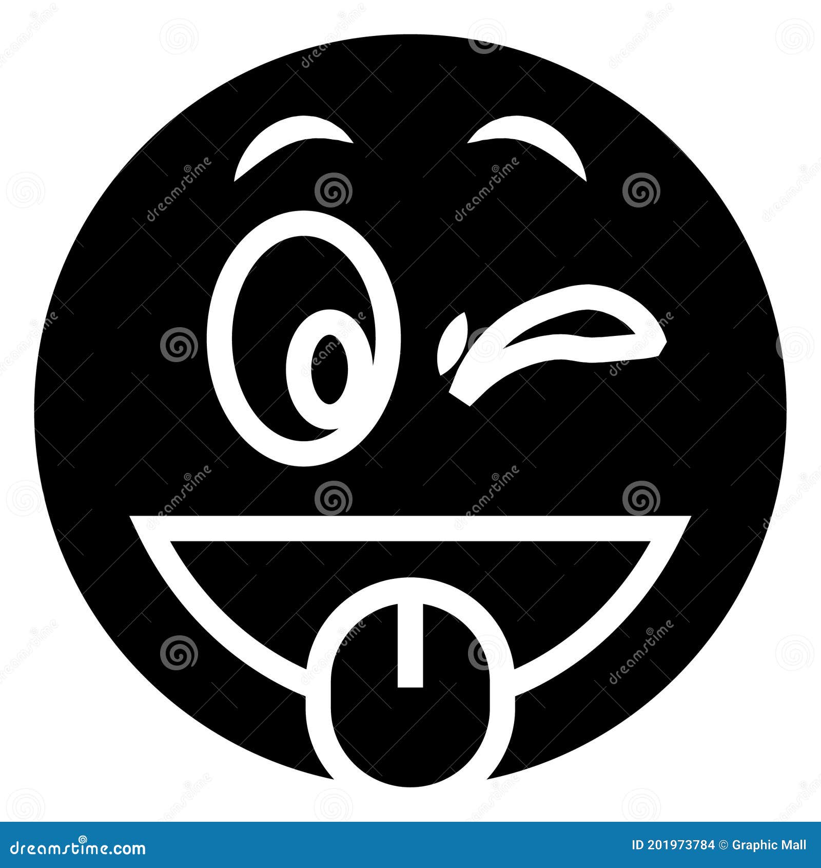 Glyph icon for emoji face. stock vector. Illustration of smiley - 201973784