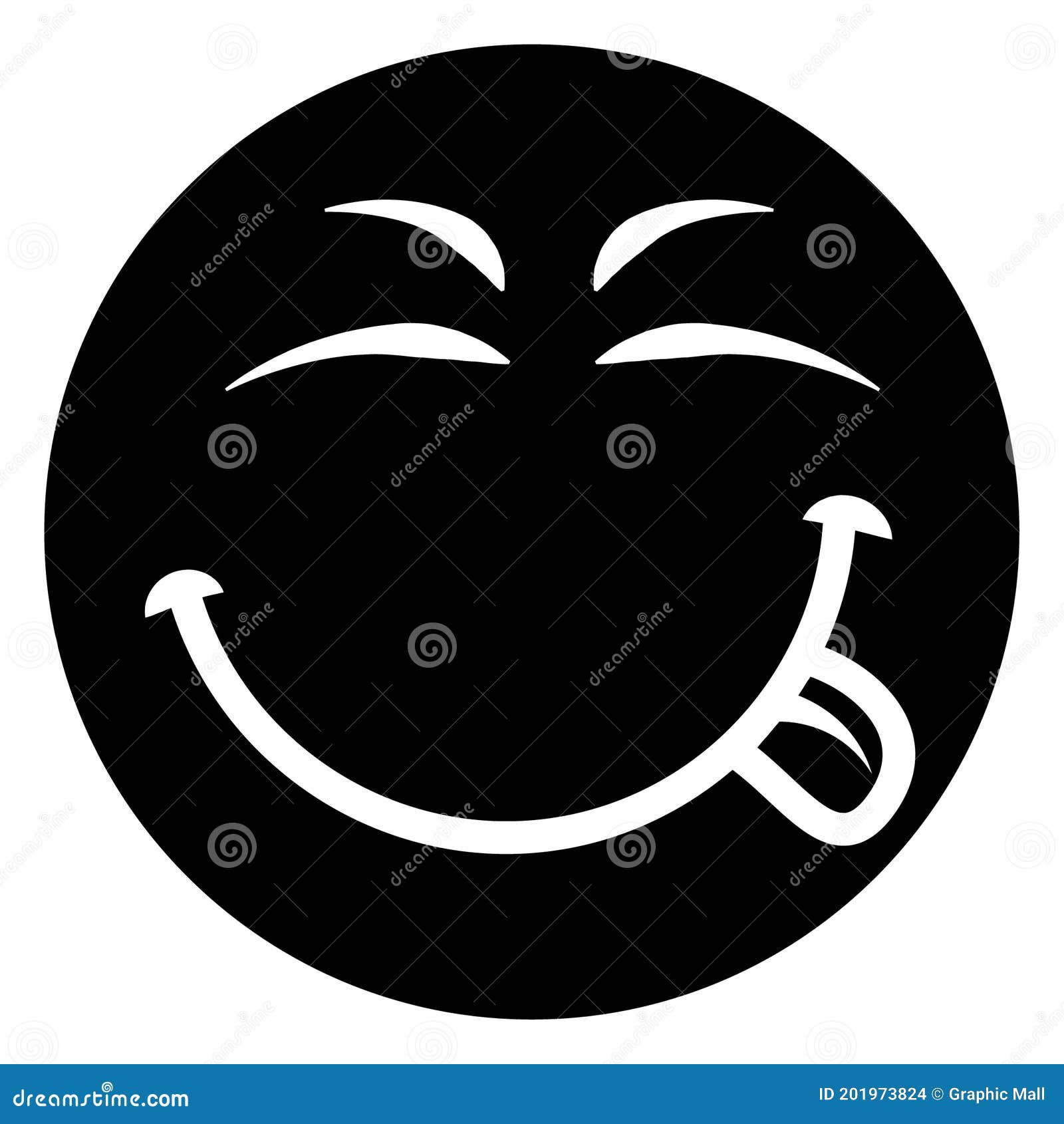 Glyph icon for emoji face. stock vector. Illustration of smiley - 201973824