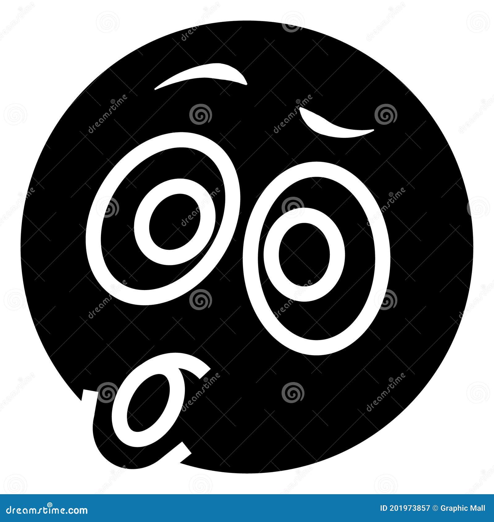 Glyph icon for emoji face. stock vector. Illustration of face - 201973857