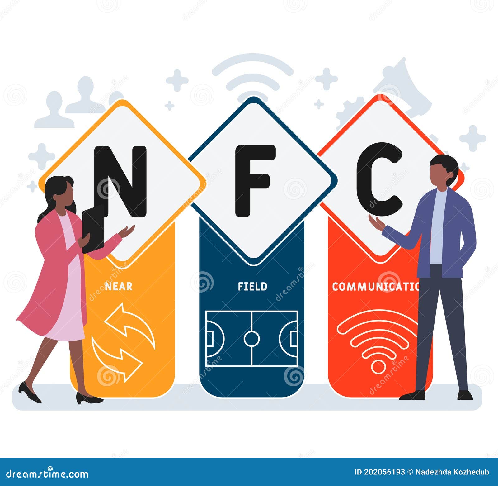 NFC - Near Field Communication Acronym, Business Concept. Stock Vector ...