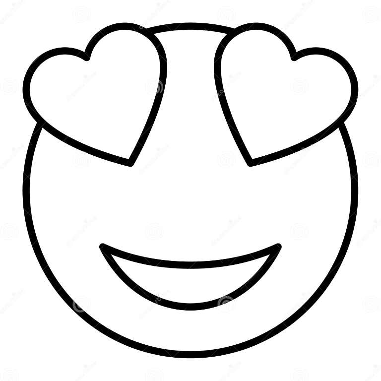 Outline Icon for Emoji Face. Stock Illustration - Illustration of heart ...