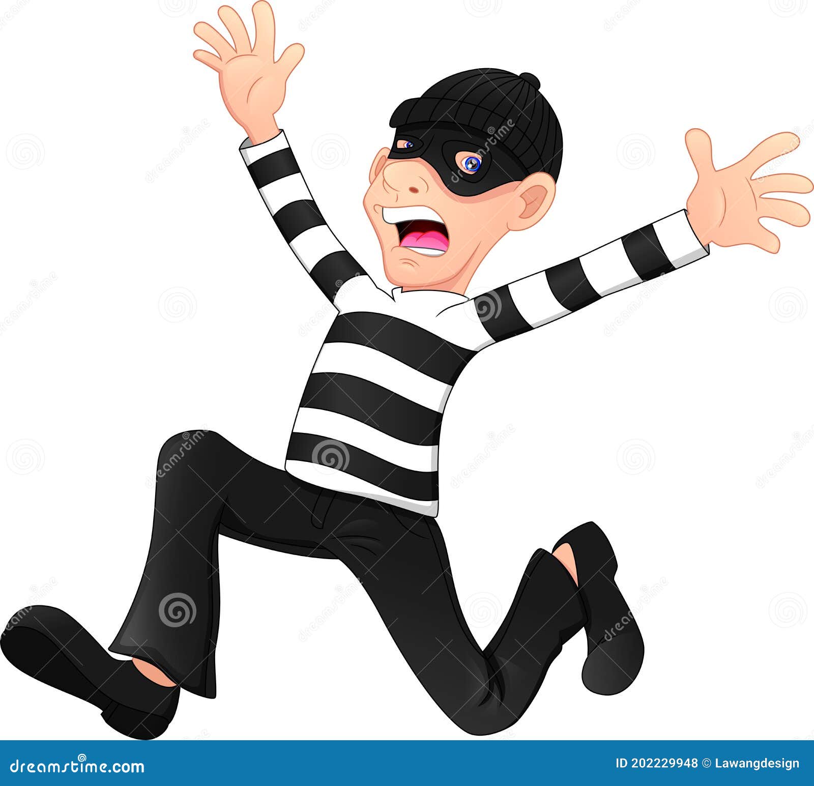 Thieves Ran Away Isolated on White Background Stock Vector ...
