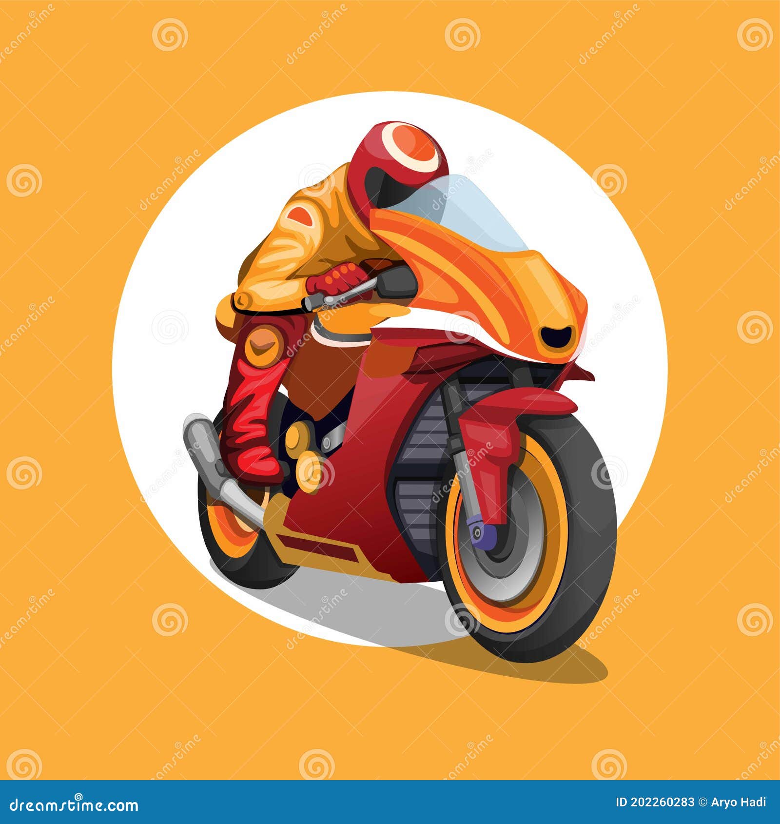 Motorsport Championship Rider in Orange and Red Color Concept in ...