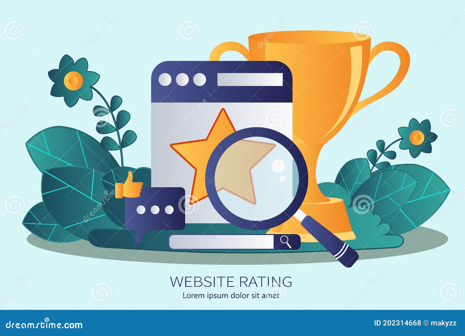 Rating on Customer Service. Website Rating. Flat Vector Illustration ...
