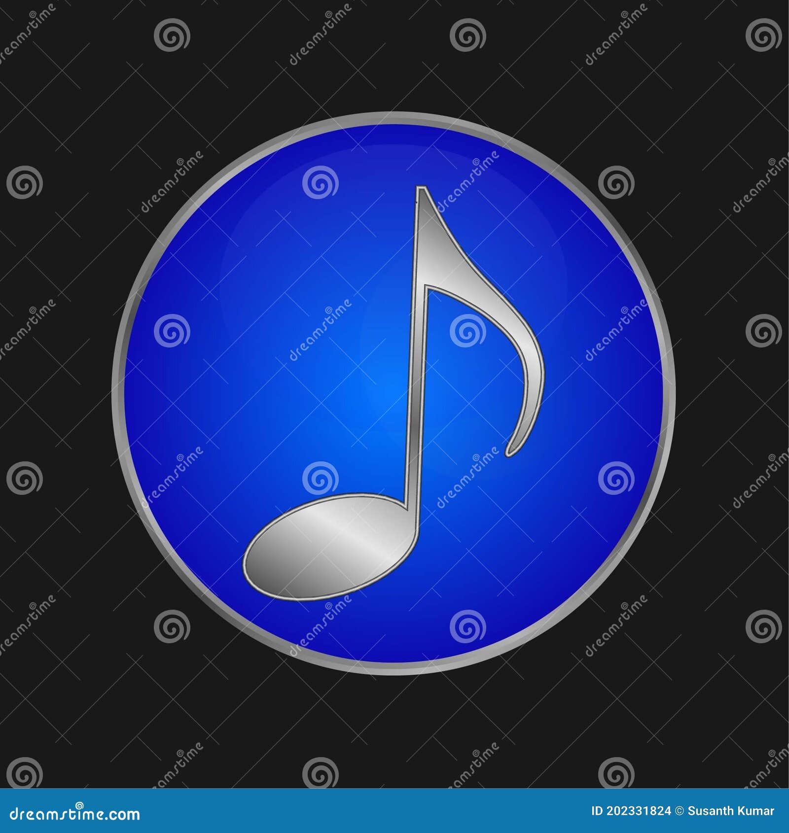 Circular music note icon stock vector. Illustration of music - 202331824