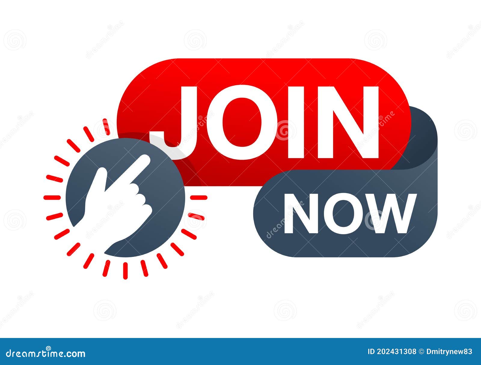 Join Us Now Button - Rounded Banner UI Elemen Stock Vector ...